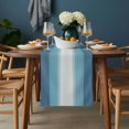 Blue Ombre Cotton Linen Table Runner Abstract Light Blue Ombre White ...