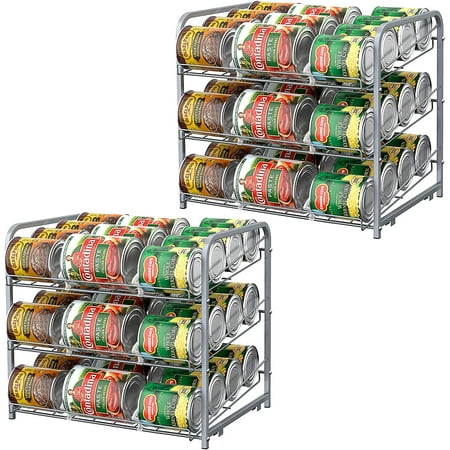 XBRW Can Organizer for Pantry Stackable 2 Pack, Can Storage Organizer ...