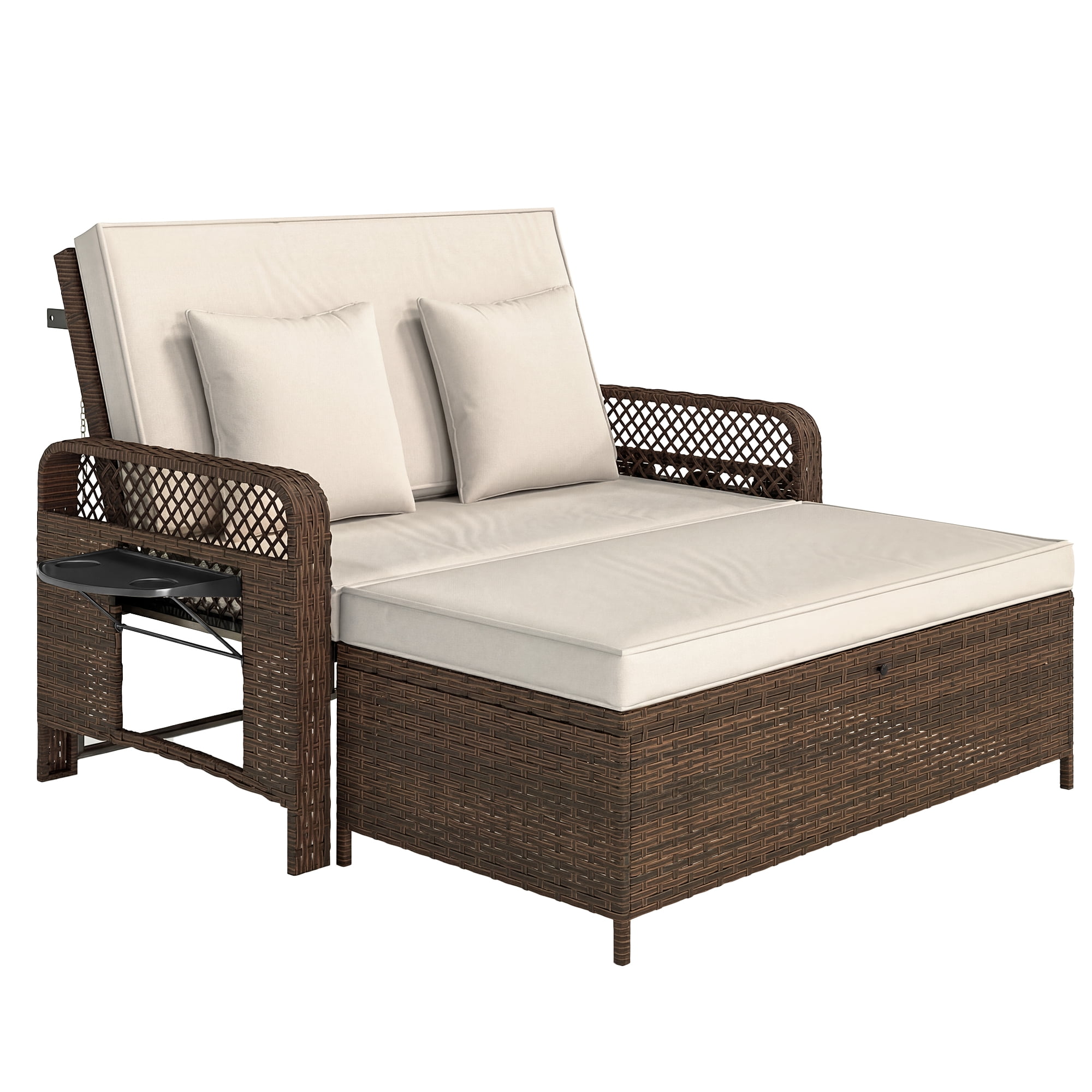 Click here for Outsunny Patio Lounge Chair Set With Storage And C... prices