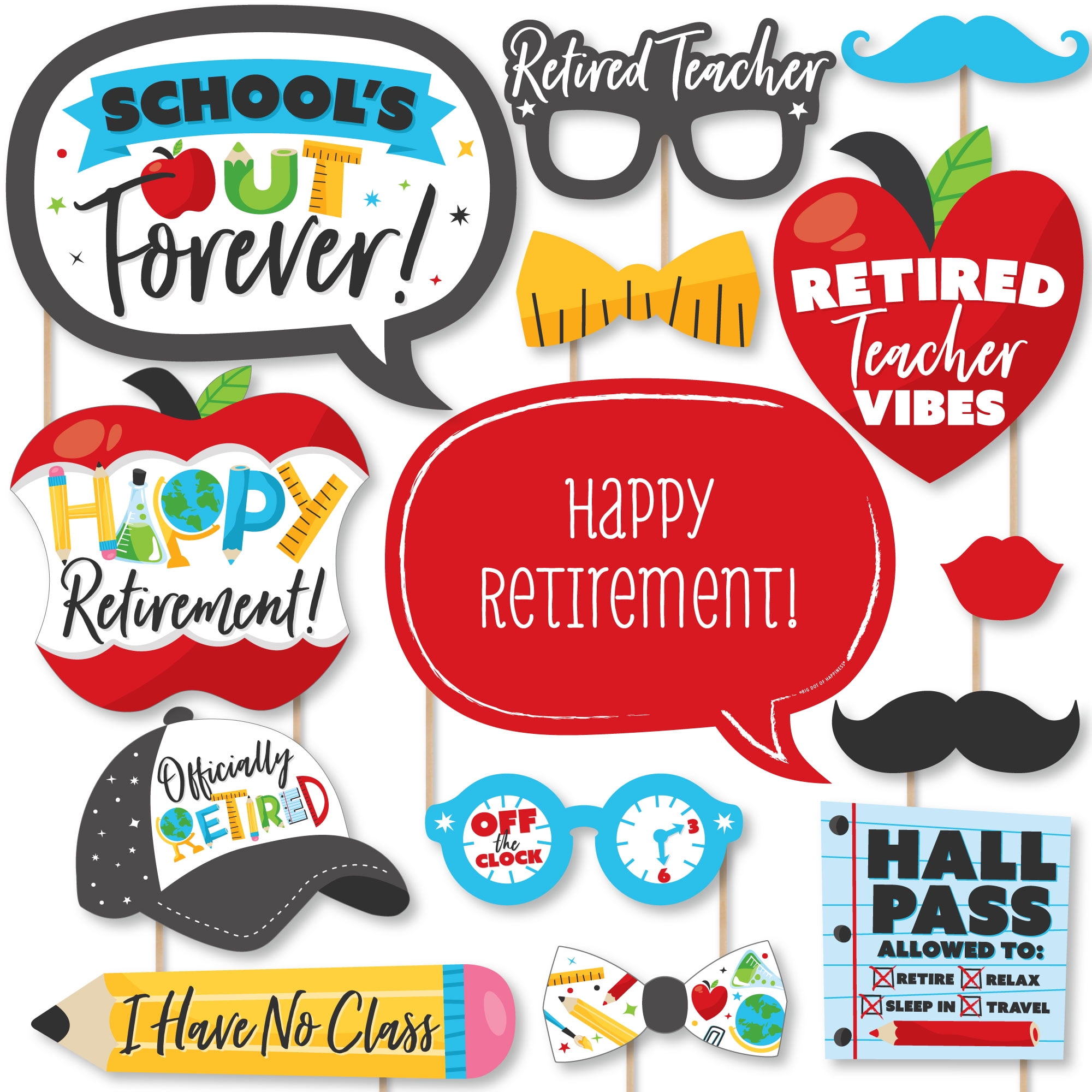 Big Dot of Happiness Teacher Retirement - Happy Retirement Party Photo ...