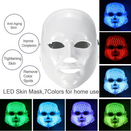7 Color LED Light Facial Therapy Skin Rejuvenation Anti-aging Beauty ...