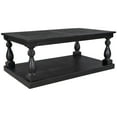 Living room Solid Wood Rustic Coffee Table with Storage Black - Walmart.com