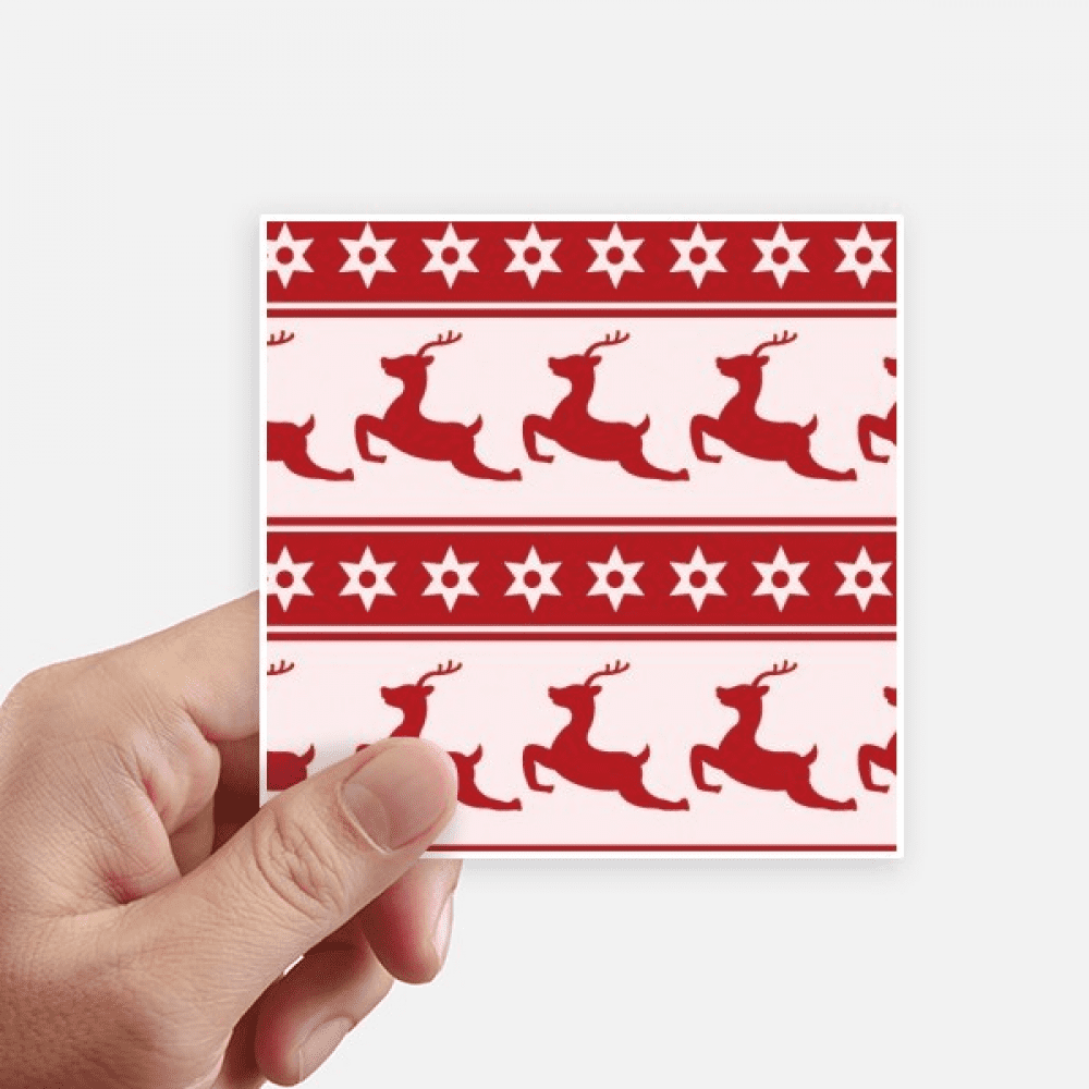 mas Elk Star Red Festival Sticker Square Waterproof Stickers Wallpaper ...