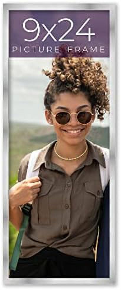 9X24 Frame Silver Real Wood Picture Frame Width 0.75 Inches | Interior ...