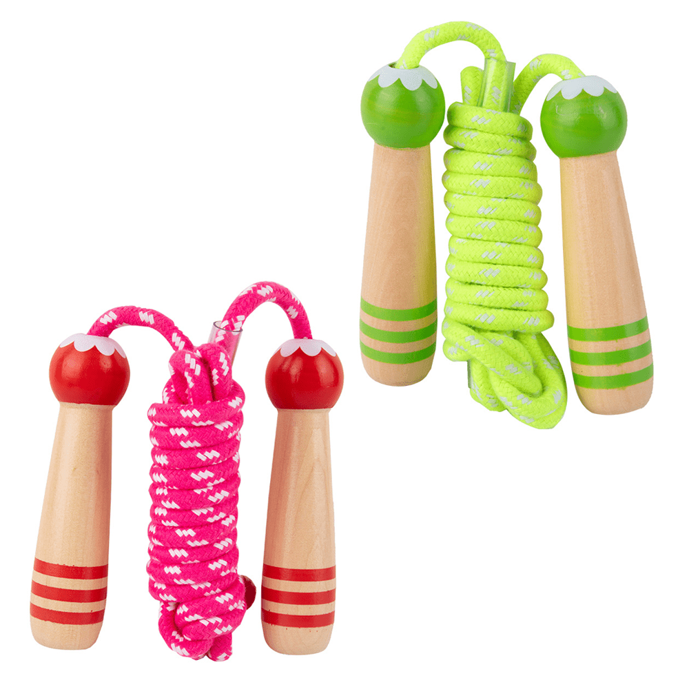 Cotton Jump Rope for Kids, Adjustable Jump Rope with Wooden Handle, for ...