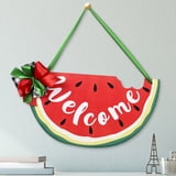 Watermelon Door Sign Summer Door Hanger Wood Front Door Wreath Wall ...