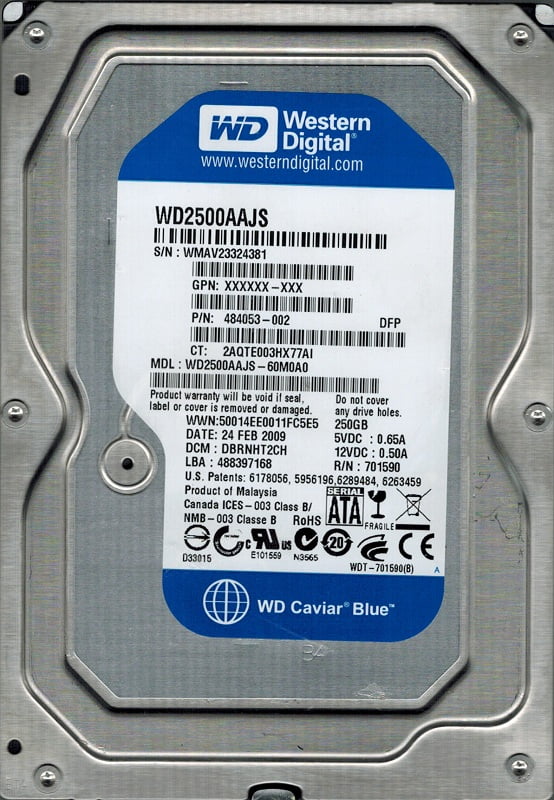 Western Digital WD2500AAJS-60M0A0 250GB DCM: DBRNHT2CH - Walmart.com