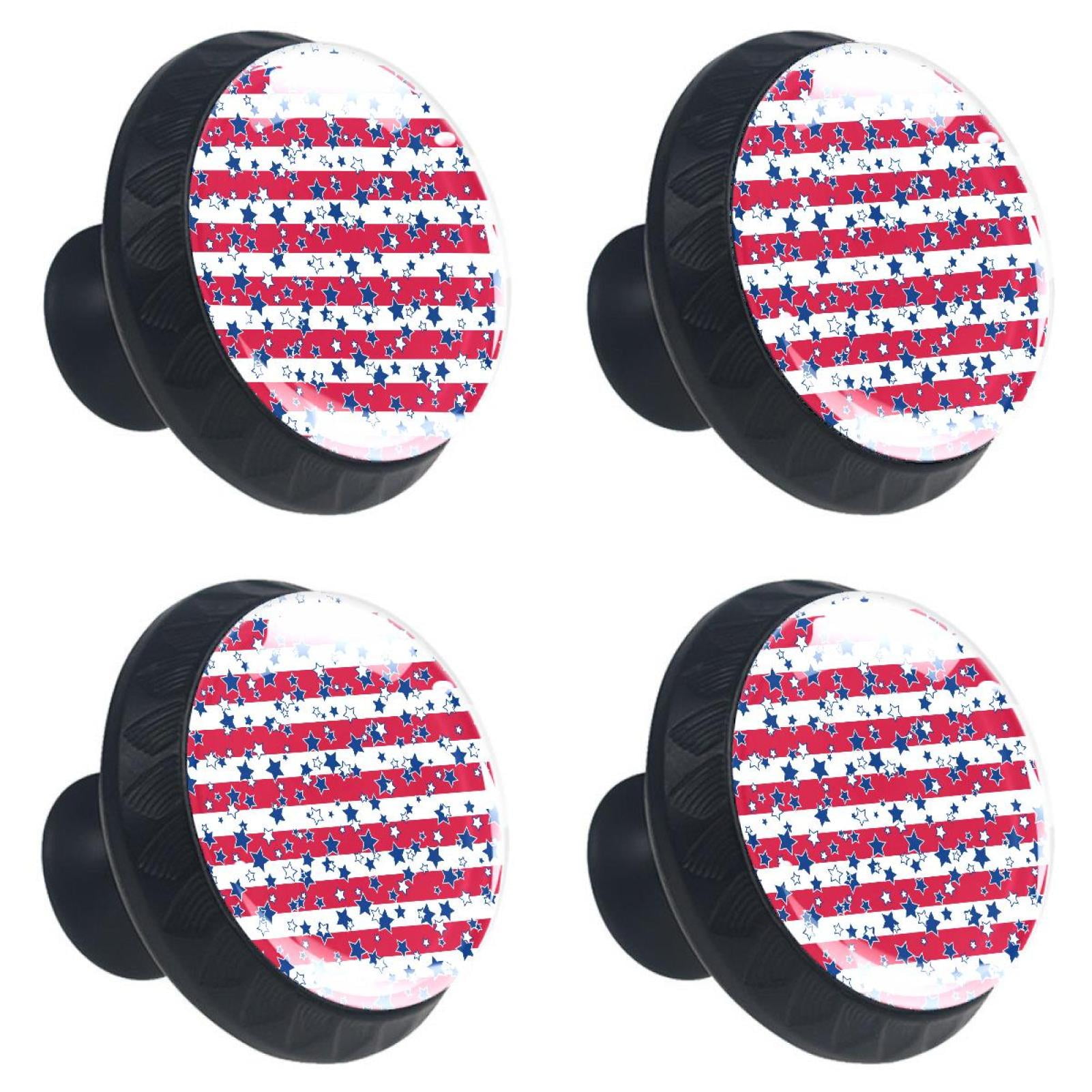 4 Pcs Stars Stripes USA Flag Knobs for Kitchen Cabinet Cupboard Dresser ...