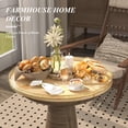24 Inch Large Solid Oak Wood & Iron Lazy Susan, 360° Rotating Farmhouse ...