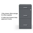 Staples 3-Drawer Vertical File Cabinet Locking Letter Charcoal 18"D ...