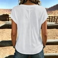 SAFUNY Women's Top Loose Button Closure V Neck Short Sleeve Versatile ...