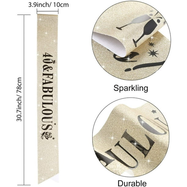 40 Birthday Sash and Tiara Set Women 40 Anniversary Crown Birthday ...