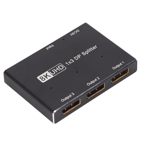 1x3 DP Splitter, DP Adapter 8K 60Hz Plug And Play 1 In 3 Out 4K 144Hz ...