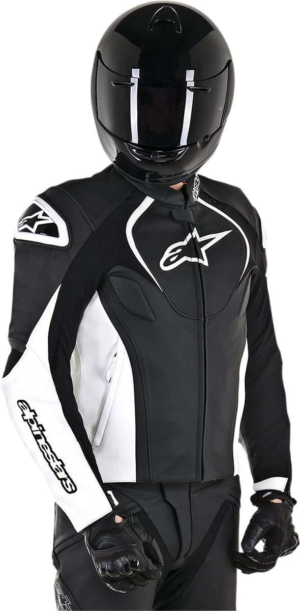 Alpinestars Jaws Leather Jacket Black/White 50 3101016-12-50 - Walmart.com
