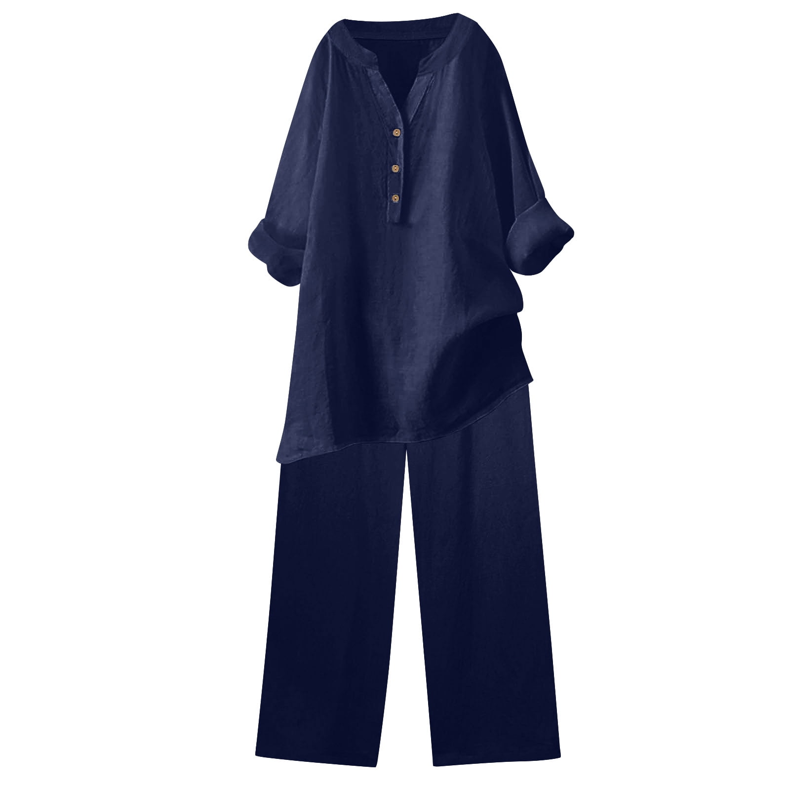 Click here for Mrat Plus Size Linen Sets For Women  Long Sleeve B... prices