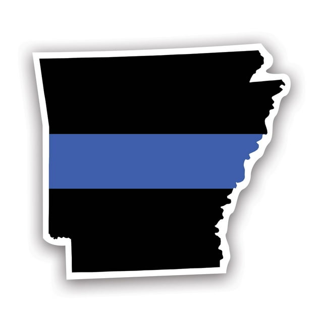 Arkansas State Shaped The Thin Blue Line Sticker Decal - Self Adhesive ...