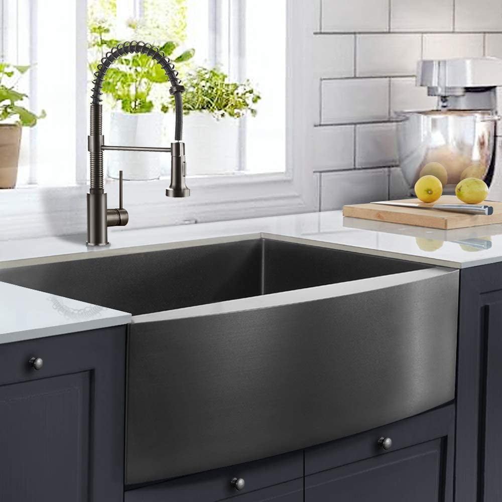 30 inch Farmhouse Kitchen Sink, 16 Guage Stainless Steel Single Bowl ...
