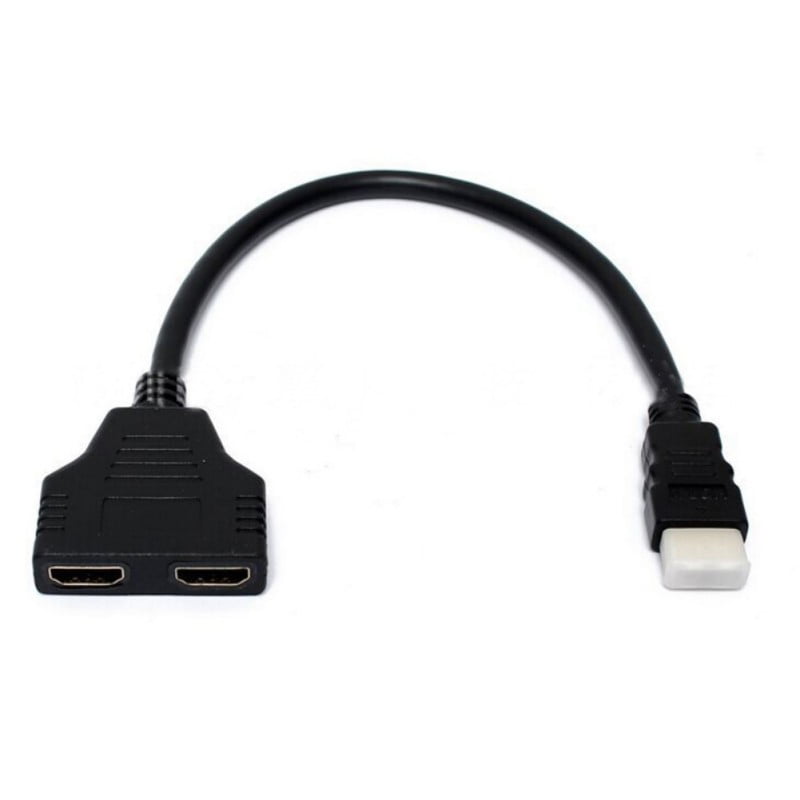 Port Male To Female 1 Input 2 Output Splitter Cable Adapter Converter ...