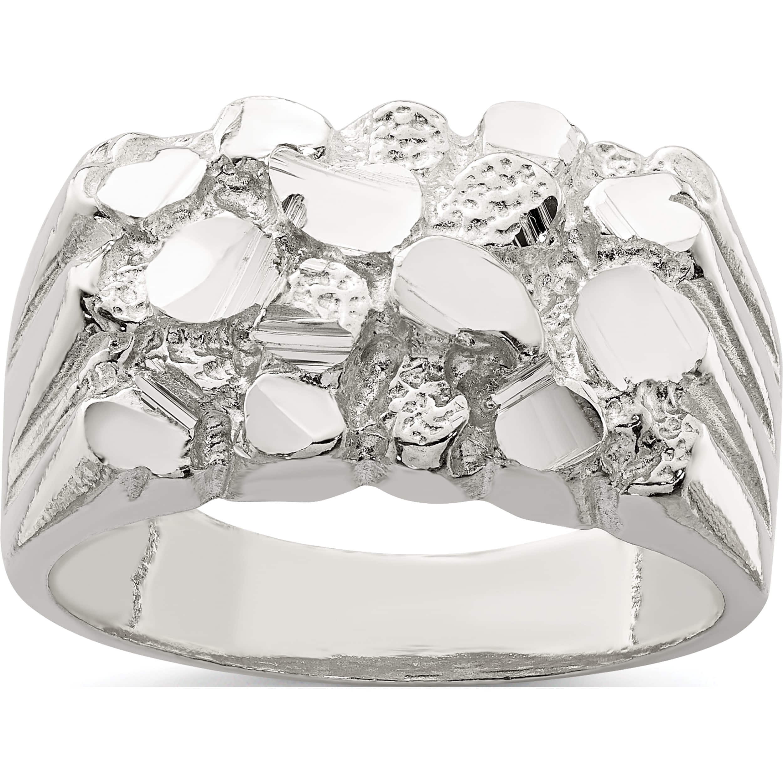 Sterling Silver Men's Nugget Ring (Size 10) Made In United States qr122 ...