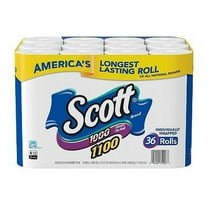 Scott 1100 Unscented Bath Tissue, 1-Ply, 36 Rolls, 1100 Sheets Per Roll ...