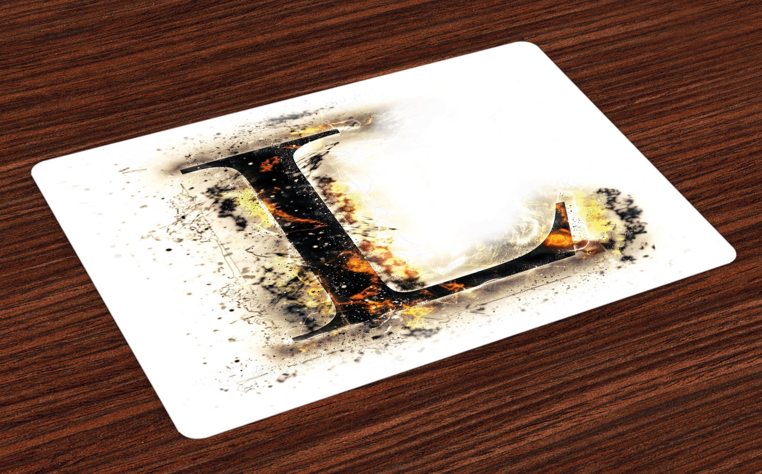 Ambesonne Letter L Place Mats Set of 4, Letter Capital L Art, Standard ...