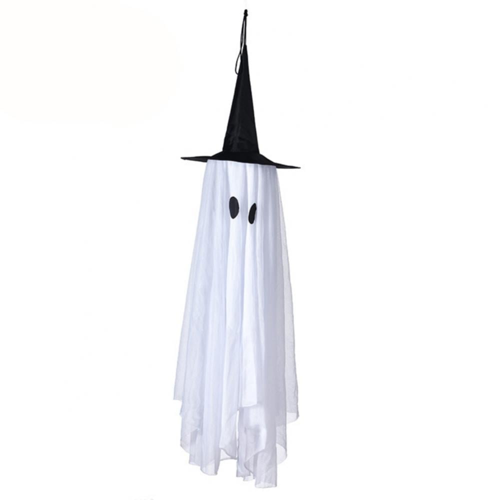 Halloween Decorations, White Ghost Wizard Hat Halloween Decor, Hanging ...