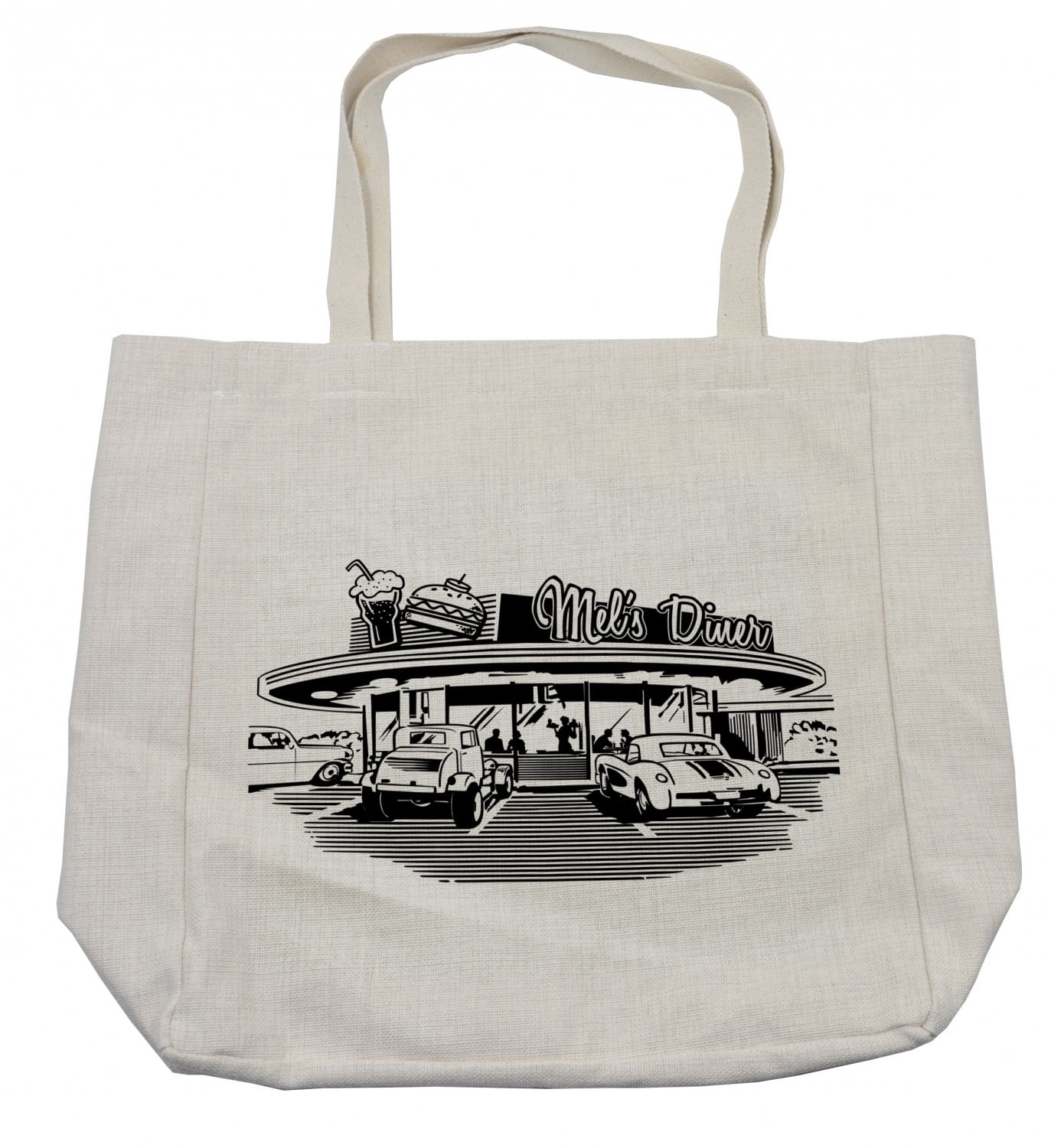 Retro Shopping Bag, Nostalgic Illustration of Retro Diner Restaurant ...