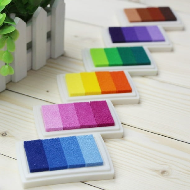 6pcs Fingerprint Stamp Set with Plastic Case craft for Washable Rainbow ...