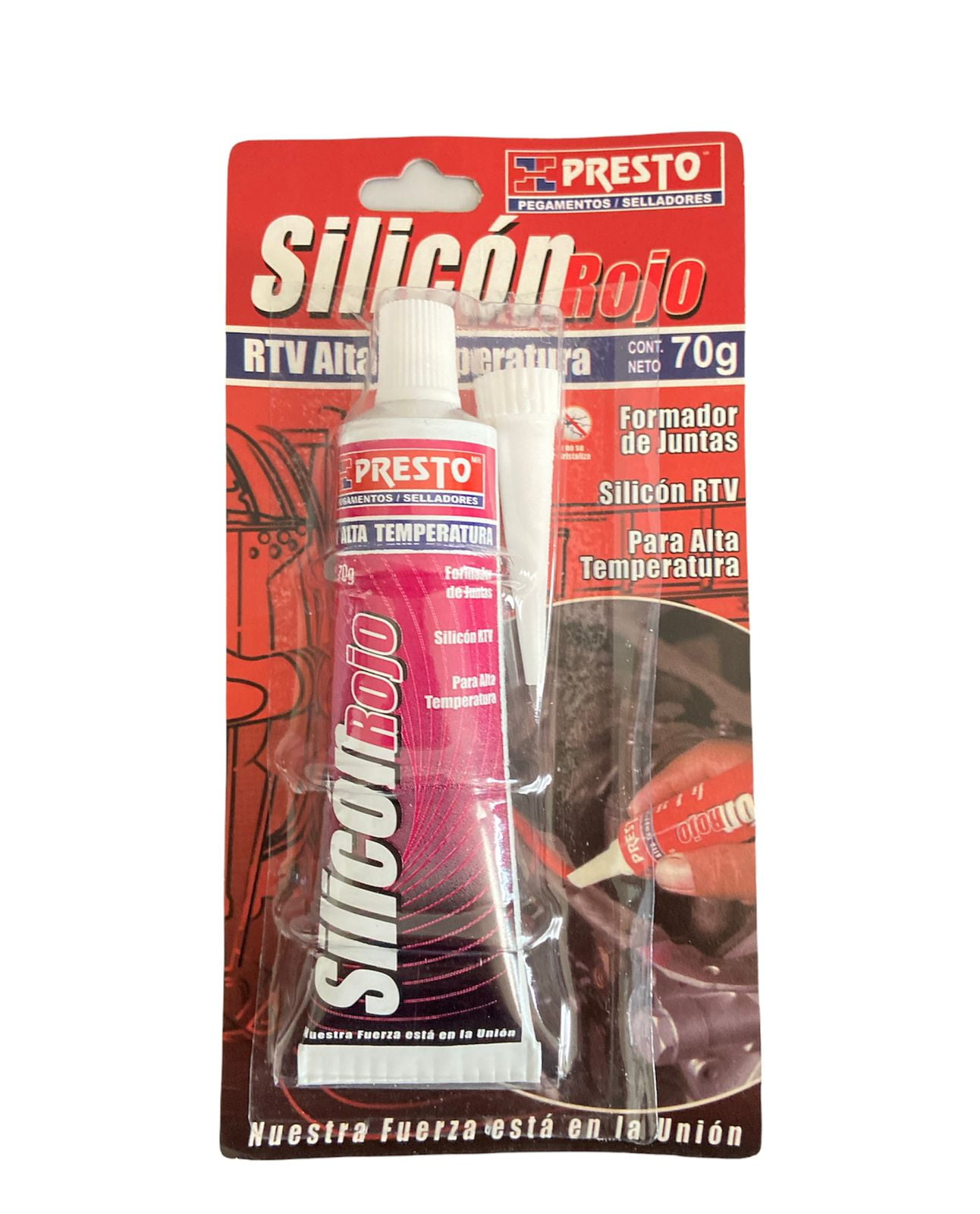 sellador de Silicon 100% Rtv Presto - Tubo Gris 70 Gr altas temperaturas PRESTO SILICON GRIS ...