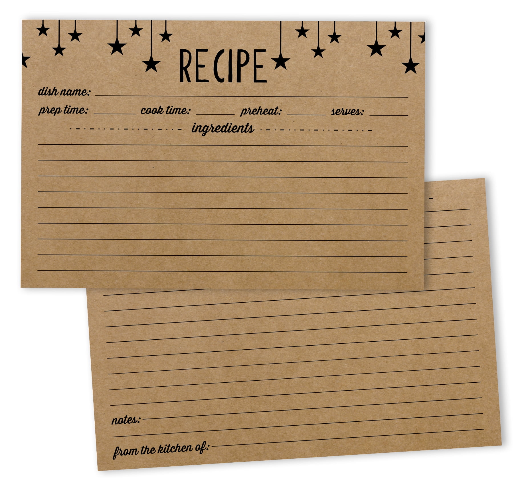 Inkdotpot 4x6 Inch Recipe Cards (Set of 50) , Thick Double Sided ...