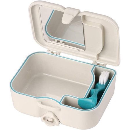 Denture Travel Case with Mirror & Denture Clean Brush - Dentures ...