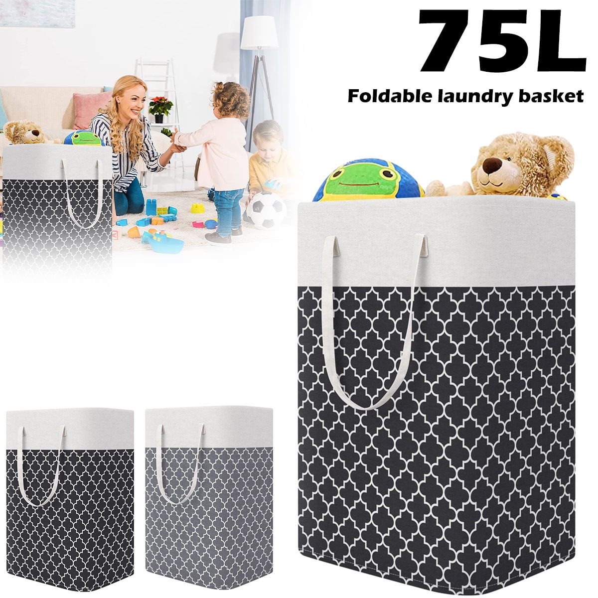 Retrok 75L Large Capacity Laundry Basket hamper Collapsible Laundry ...
