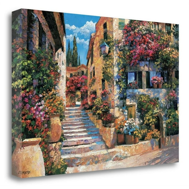 39" x 26" Riviera Stairs by Howard Behrens - Print on Canvas Fabric ...