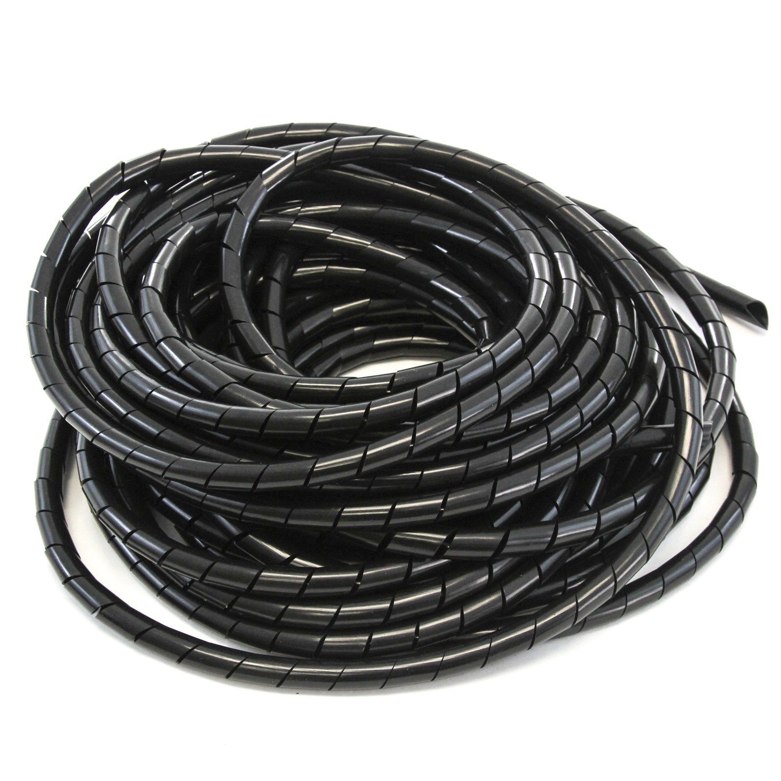 66FT PE 9/16 Inches (14 mm) Black Polyethylene Spiral Wire Wrap Tube PC ...