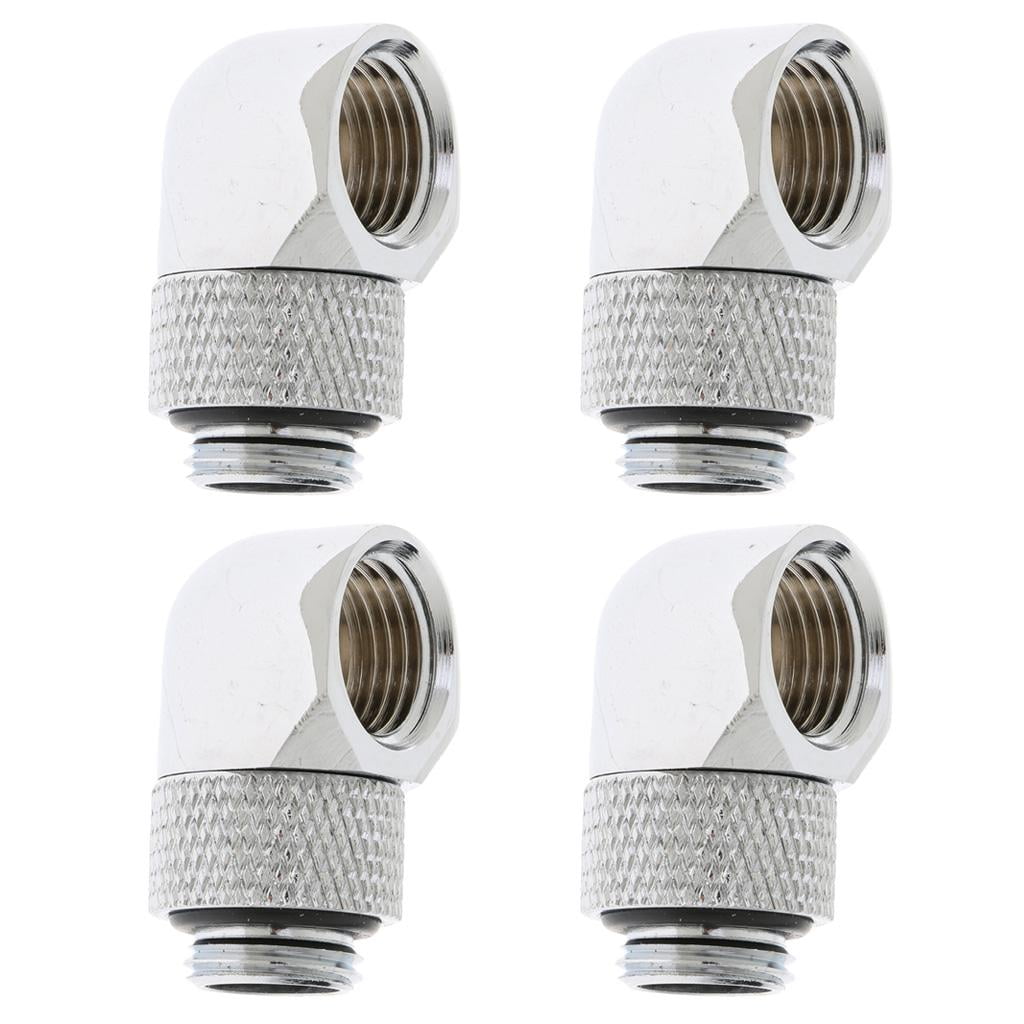 4x G1 / 4 '' Elbow Water Cooling Fitting With 90 degree Rotating Joint ...
