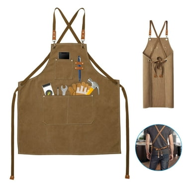 Pit Boss Canvas & Leather Grilling Apron with Pockets and Bottle Opener ...