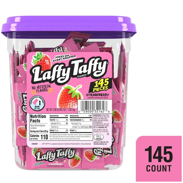 Laffy Taffy Strawberry Candy Tub, 0.34 oz, 145 Count - Walmart.com