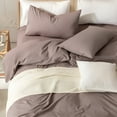 ZOVAN Queen Size Bedding Set, 100% Washed Cotton Duvet Cover, Super ...