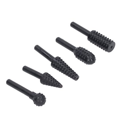 Carving Burr Bits, Wear Resistance Burr Set 5Pcs Double Cut 1/4 Inch ...