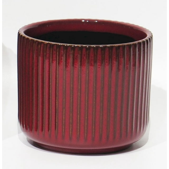 Red Striped Ceramic Planter - Walmart.com