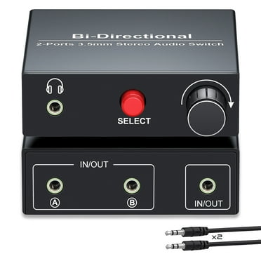 LINEPAUDIO Audio Switcher RCA 2 in 1 Out / 1 in 2 Out A/B Switch Stereo ...
