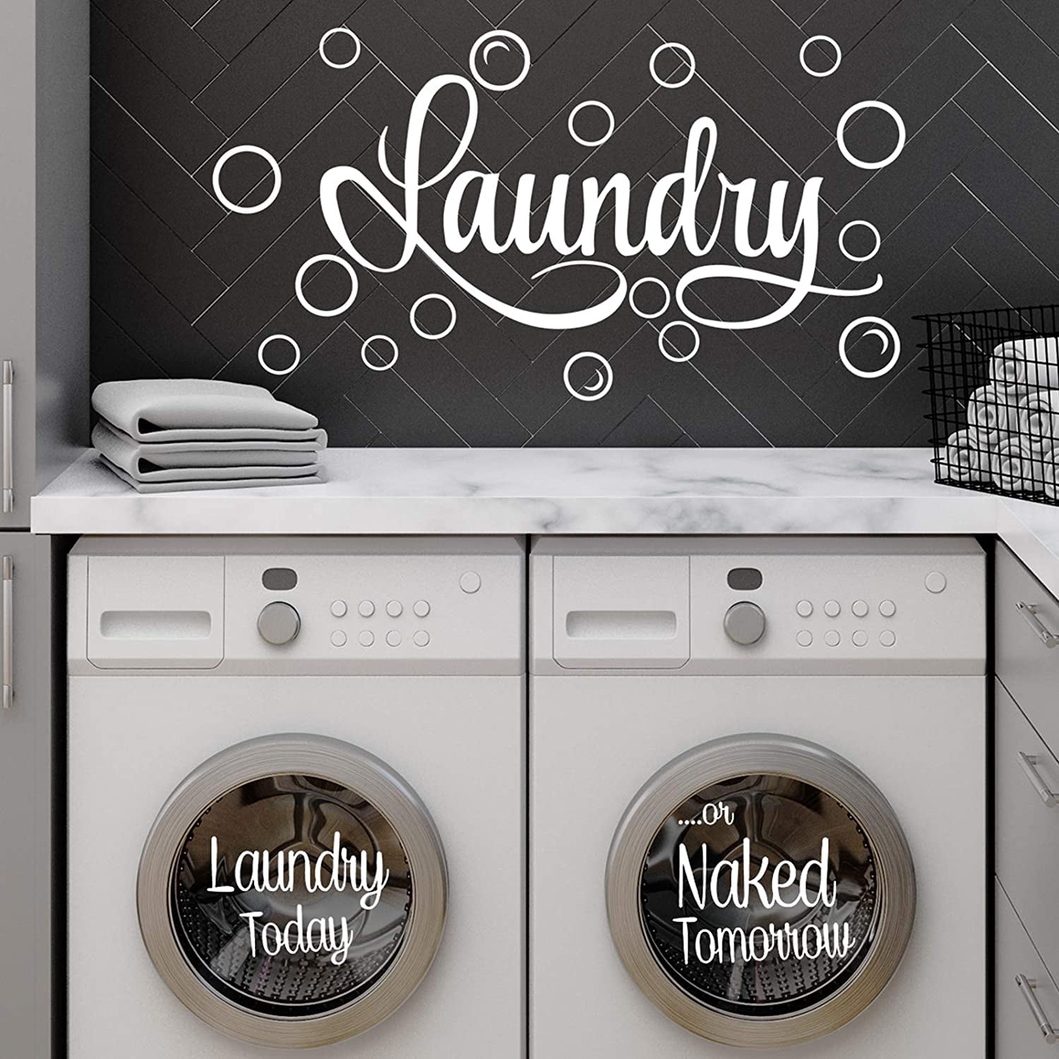 Laundry Room Vinyl Wall Decal Washer Dryer Decals Stickers Laundry Room ...