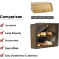HOMEKOKO Large Capacity Bamboo Bread Box, Double Layer, Kitchen Counter ...