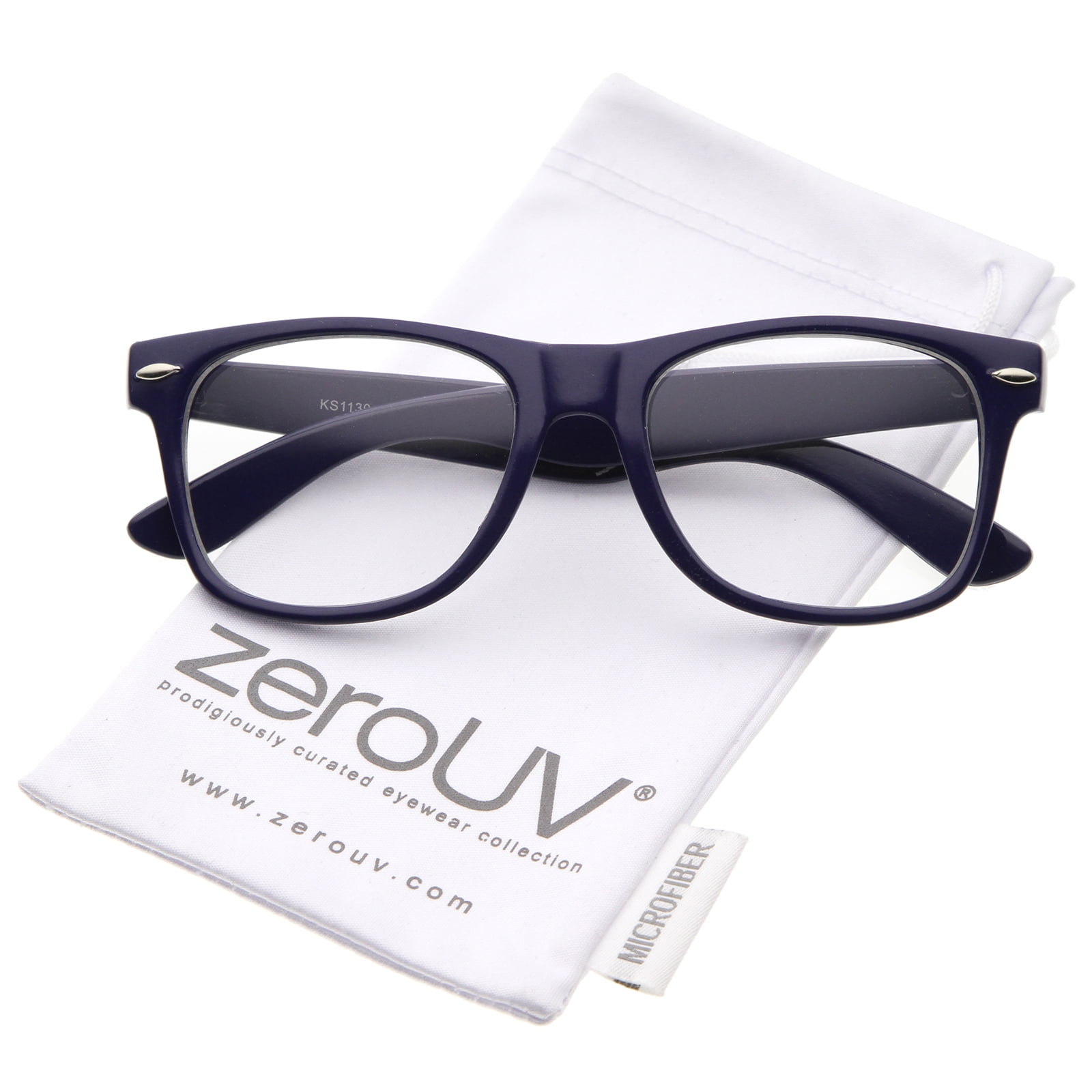 zeroUV Unisex Retro Wide Temple Clear Lens Horn Rimmed Eyeglasses 54mm ...