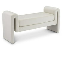 Meridian Furniture Landon Cream Vegan Leather Bench - Walmart.com