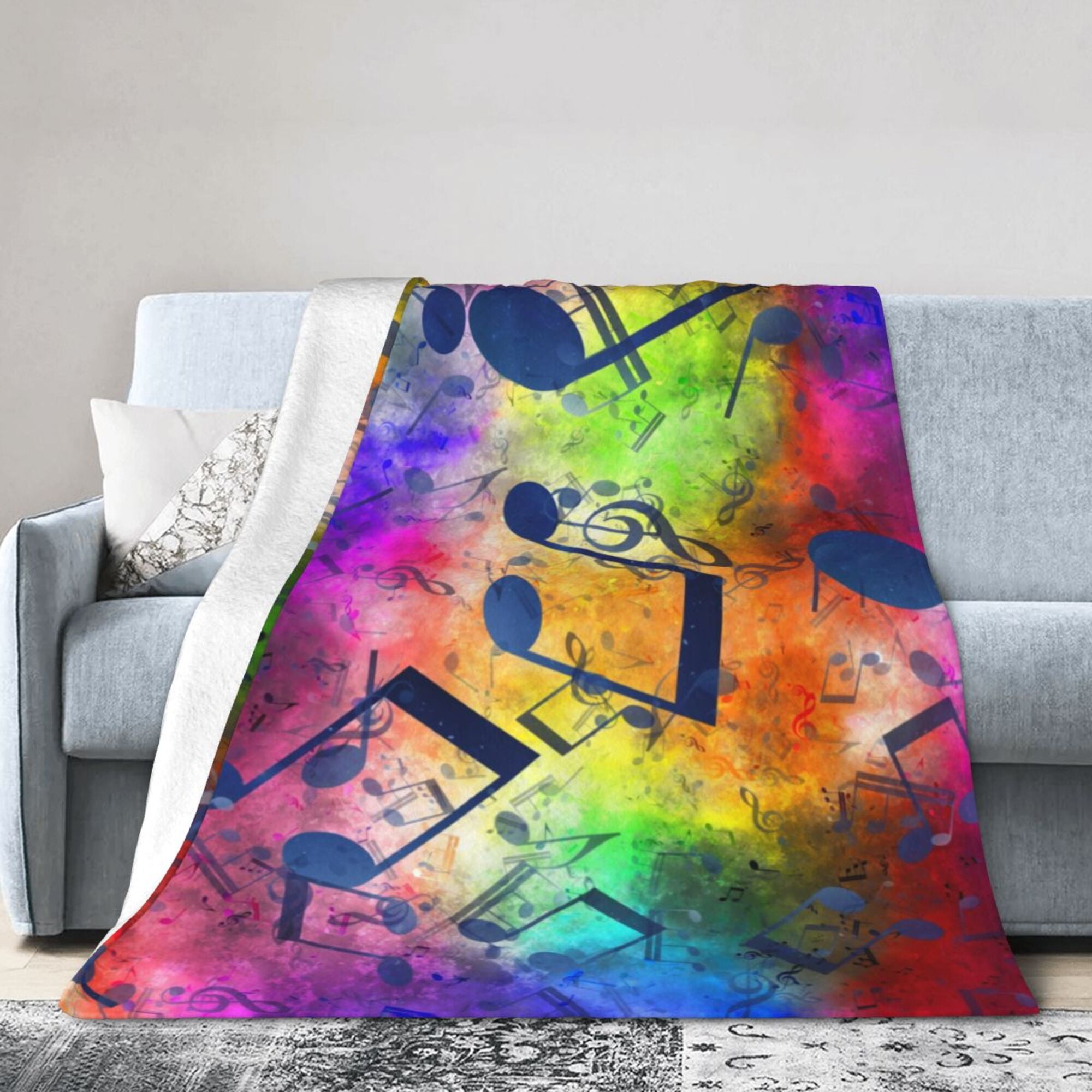 DouZhe Ultra-Soft Micro Fleece Lightweight Flannel Bed Blanket, Music ...