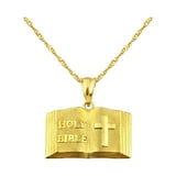 US GOLD Handcrafted 10kt Gold Bible Charm Pendant - Walmart.com