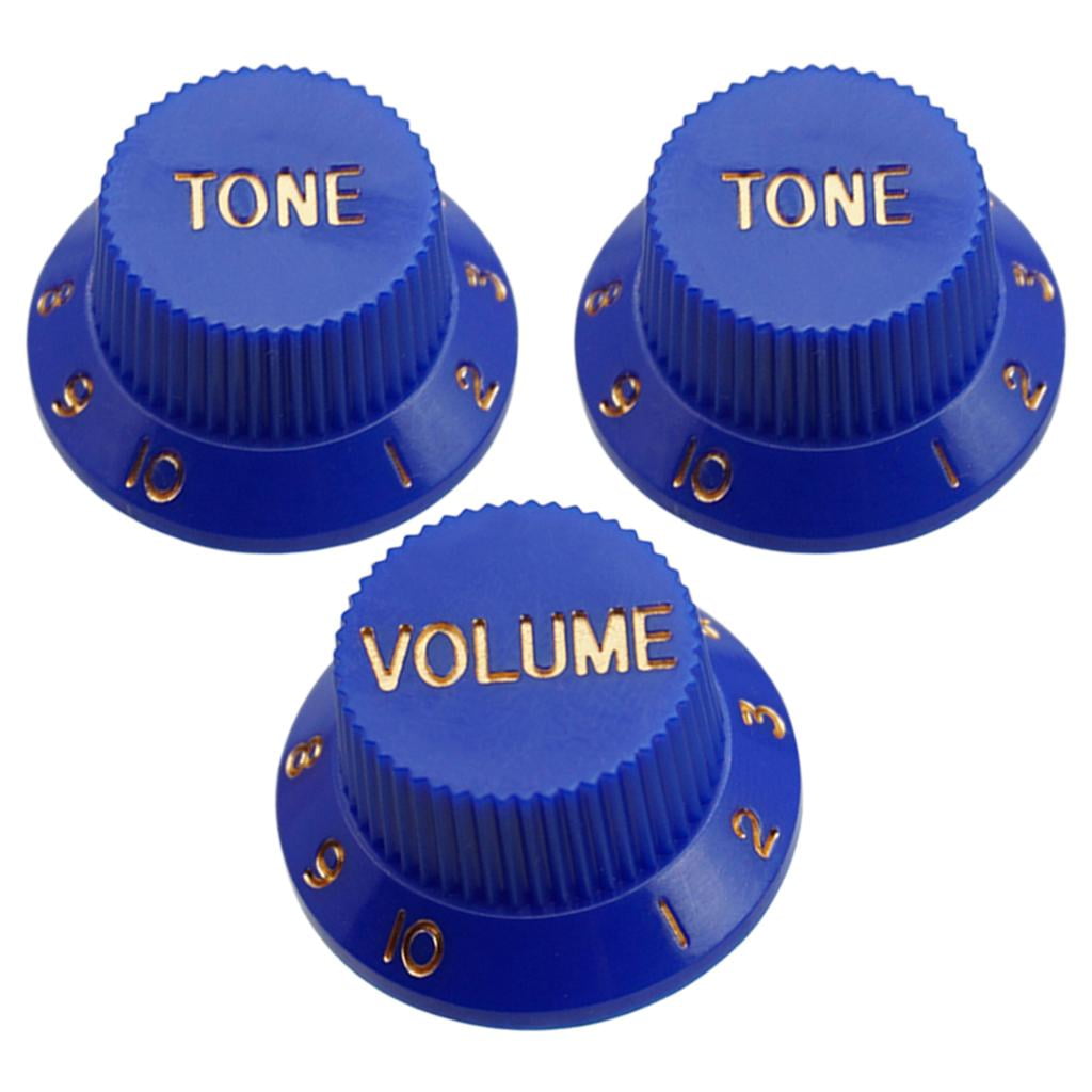 1 Volume & 2 Control Switch Knobs for ST Sq Electric Guitar Dark Blue ...