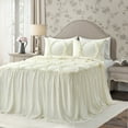 Lush Decor Riviera Ruffle Detail, Bedspread, Queen, White, 3-Pc Set ...