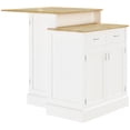 Hyxoo 2-Level Kitchen Island with Storage Cabinet, Butcher Block ...